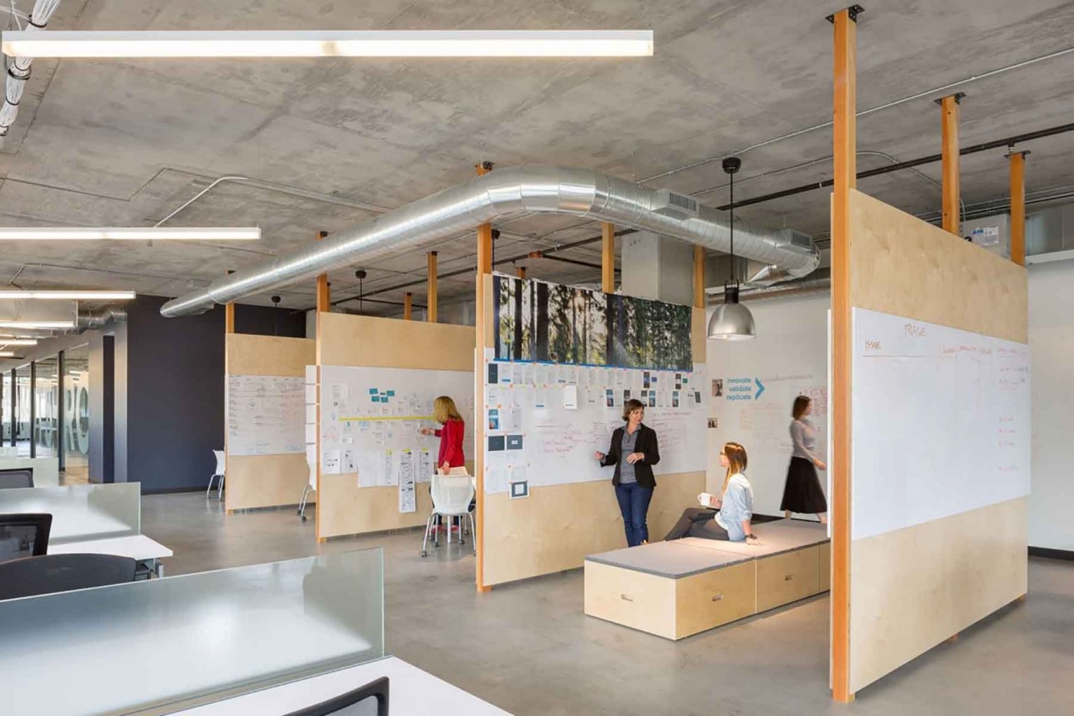 Distribution of office spaces: work areas (2nd part)