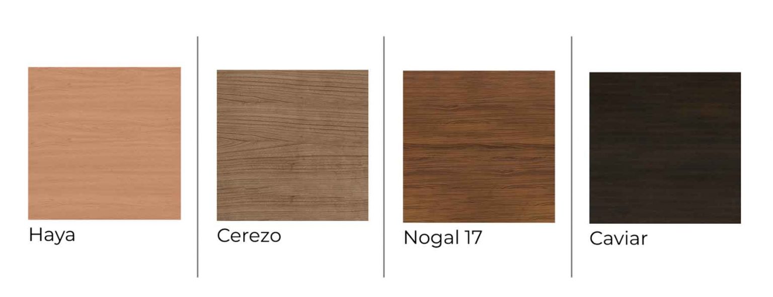 Muebles de oficina con acabado de madera en melamina