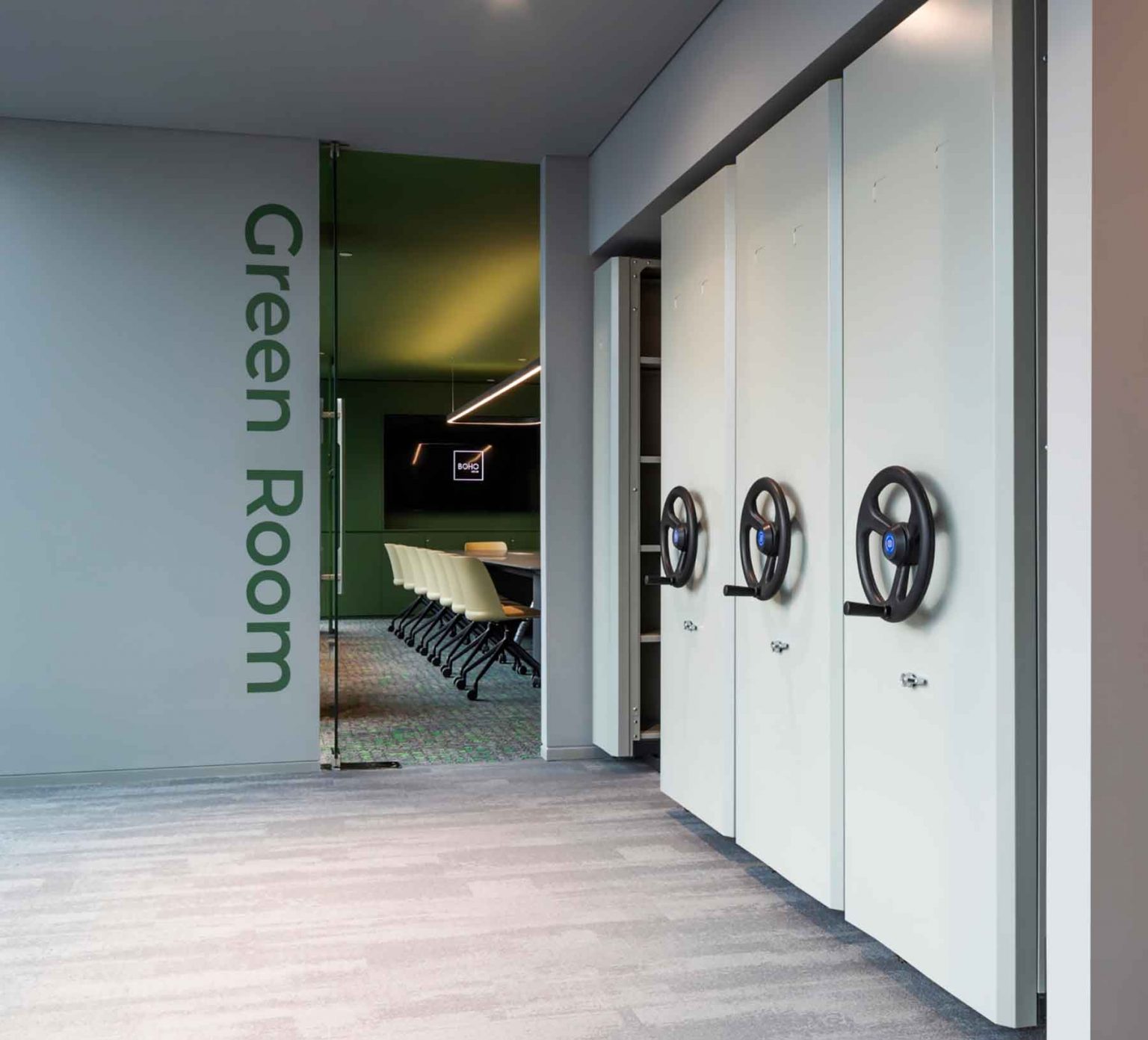 Graphic elements and signage in the offices