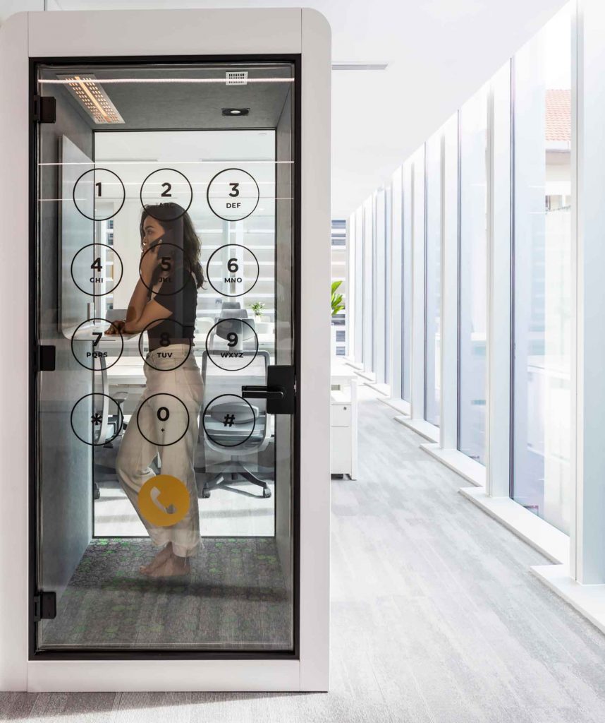 Graphic elements and signage in the offices