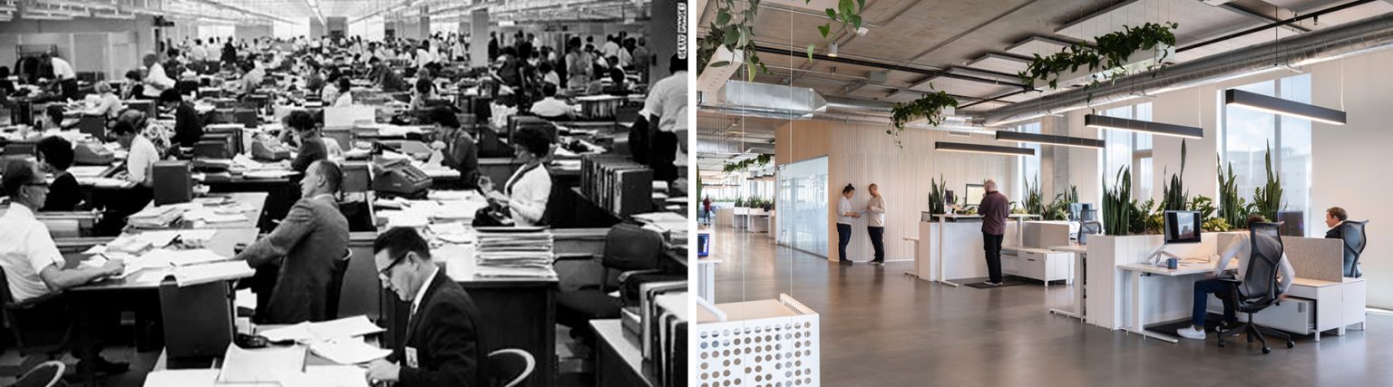 Old offices versus modern offices