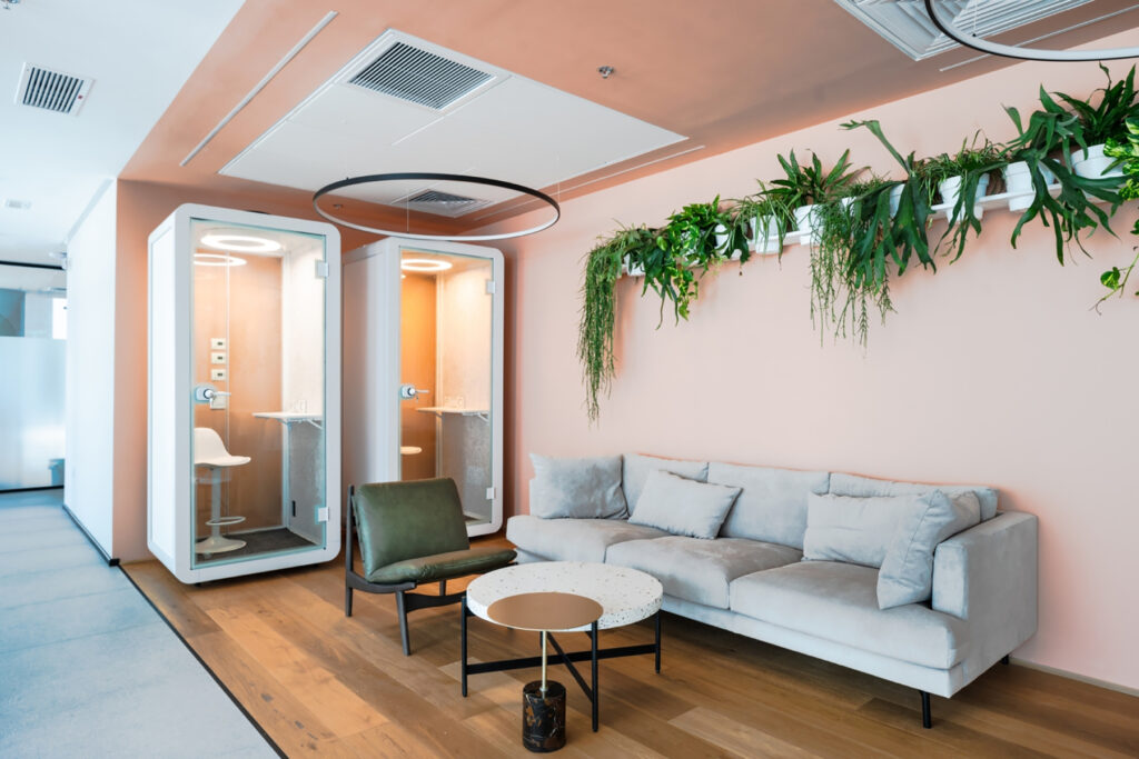 Phone boots and acoustic booths in offices